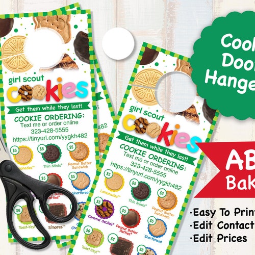 EDITABLE Girl Scout Door Hanger Printables Girl Scouts Cookies - Etsy