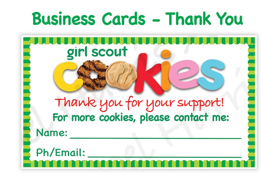Girl Scout BUSINESS CARDS Thank You Cards Printables Girl Scouts ...