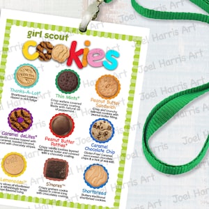 2020 ABC Girl Scout LANYARD Cookie List NO Prices, Printable Booth Menu ...
