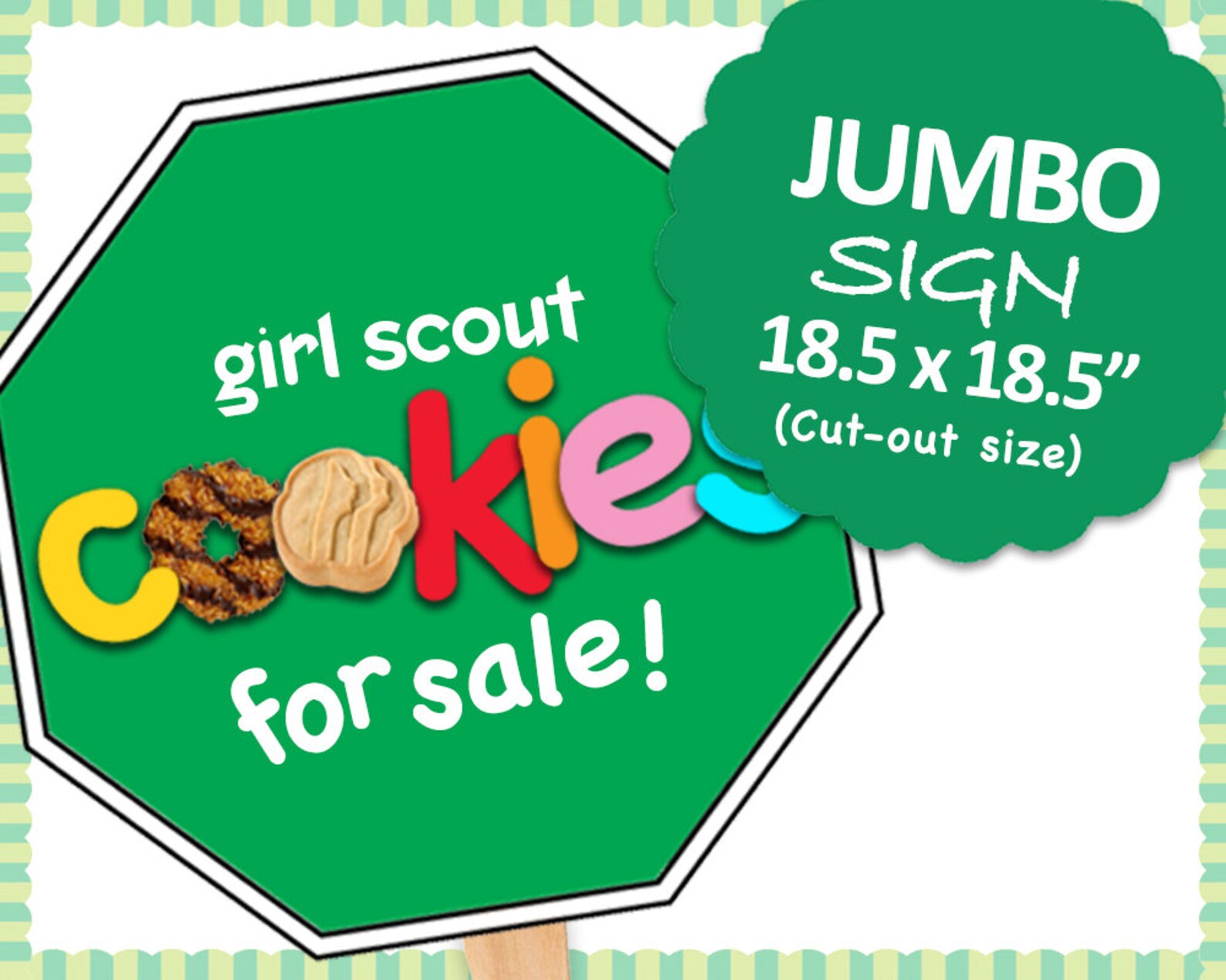 Girl Scout Cookies STOP Sign Cookie Booth Printable JUMBO - Etsy