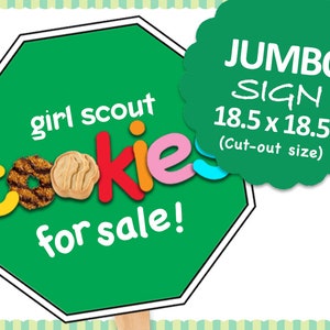 Girl Scout Cookies STOP Sign Cookie Booth Printable JUMBO GREEN 20x30 ...