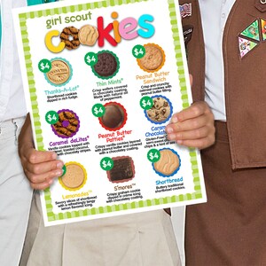 2020 ABC Girl Scout Cookie Price List GS Booth Menu 8.5 X 11 Printable ...