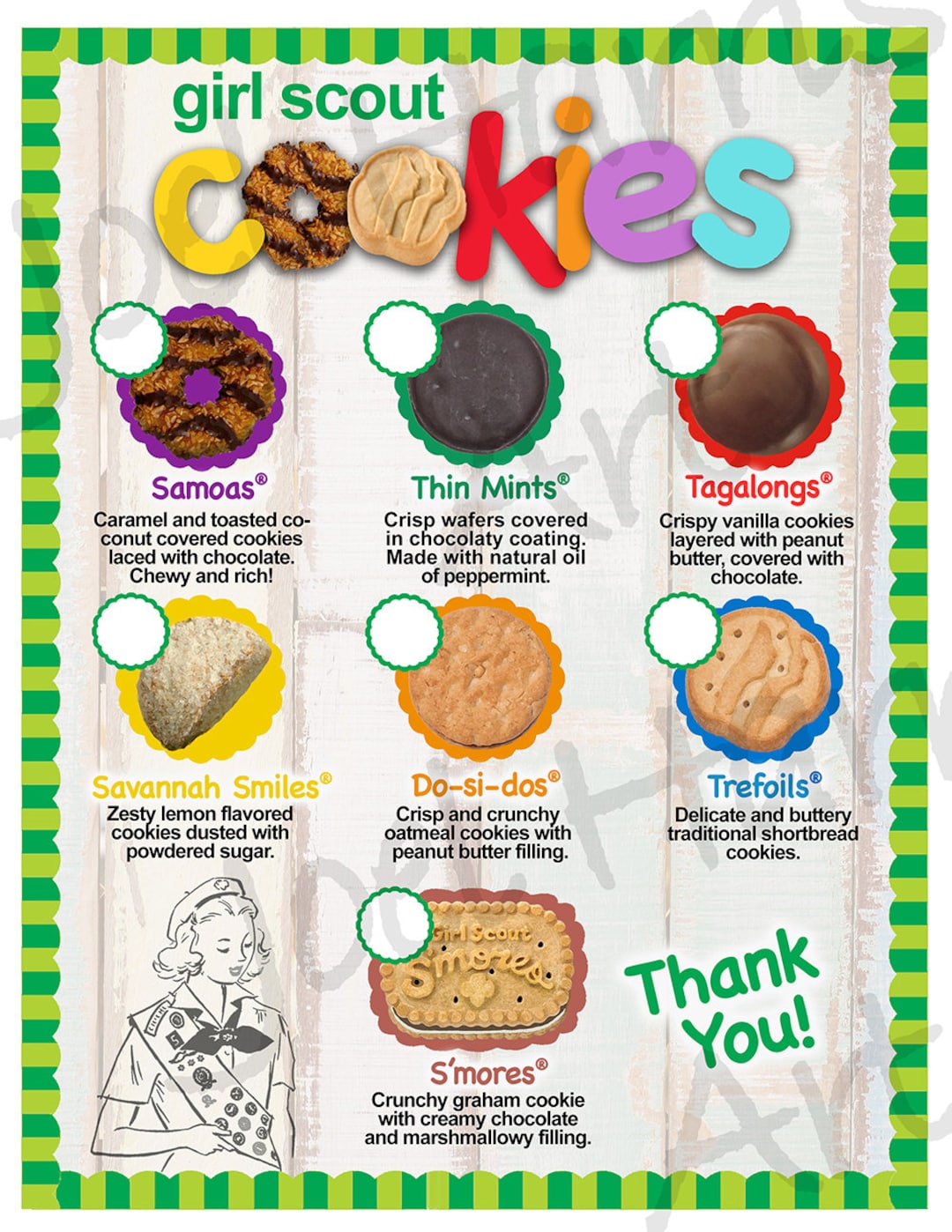 2019 LBB Girl Scout Cookie Price List GS Cookie Booth Menu 8.5 X 11 ...