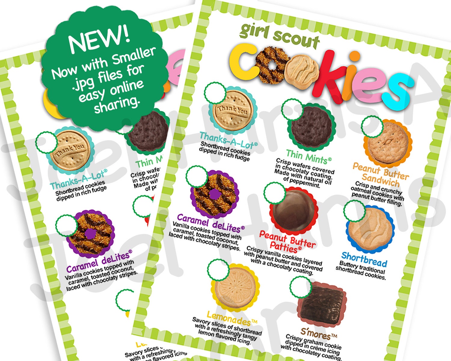 2020 ABC Girl Scout Cookie Price List GS Cookie Booth Menu 8.5 | Etsy
