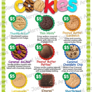 2020 ABC Girl Scout LANYARD Cookie Price List All Cookies 5.00 ...
