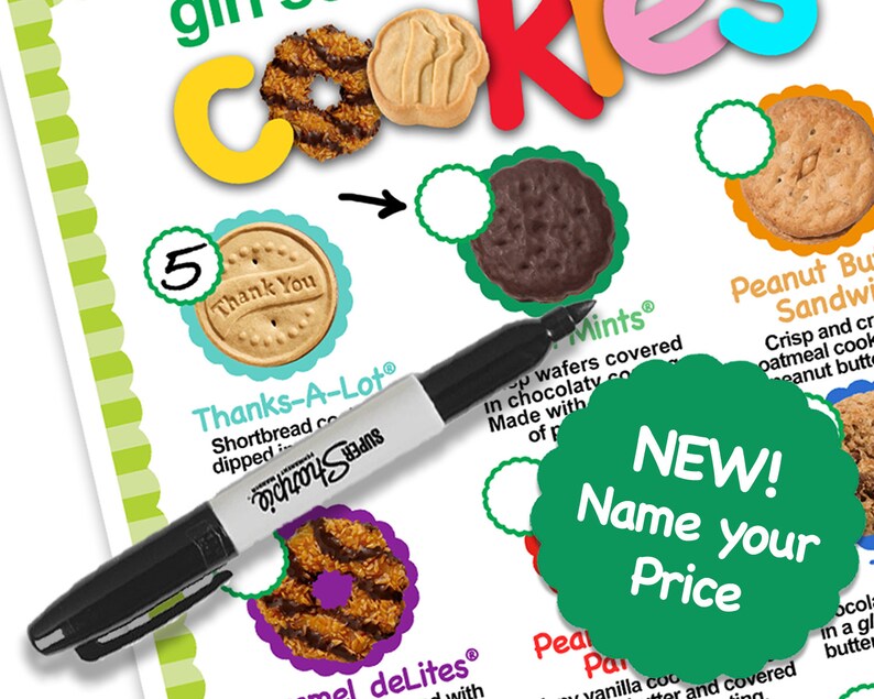 2020 ABC Girl Scout Cookie Price List GS Cookie Booth Menu 8.5 - Etsy