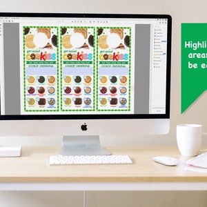 EDITABLE ABC Baker 2021 Girl Scout Door Hanger Girls Scouts Cookies ...