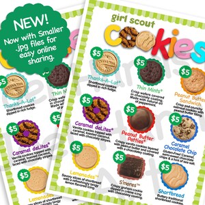 NEW! 2020 ABC Girl Scout Cookie Price List GS Booth Menu 8.5 X 11 ...
