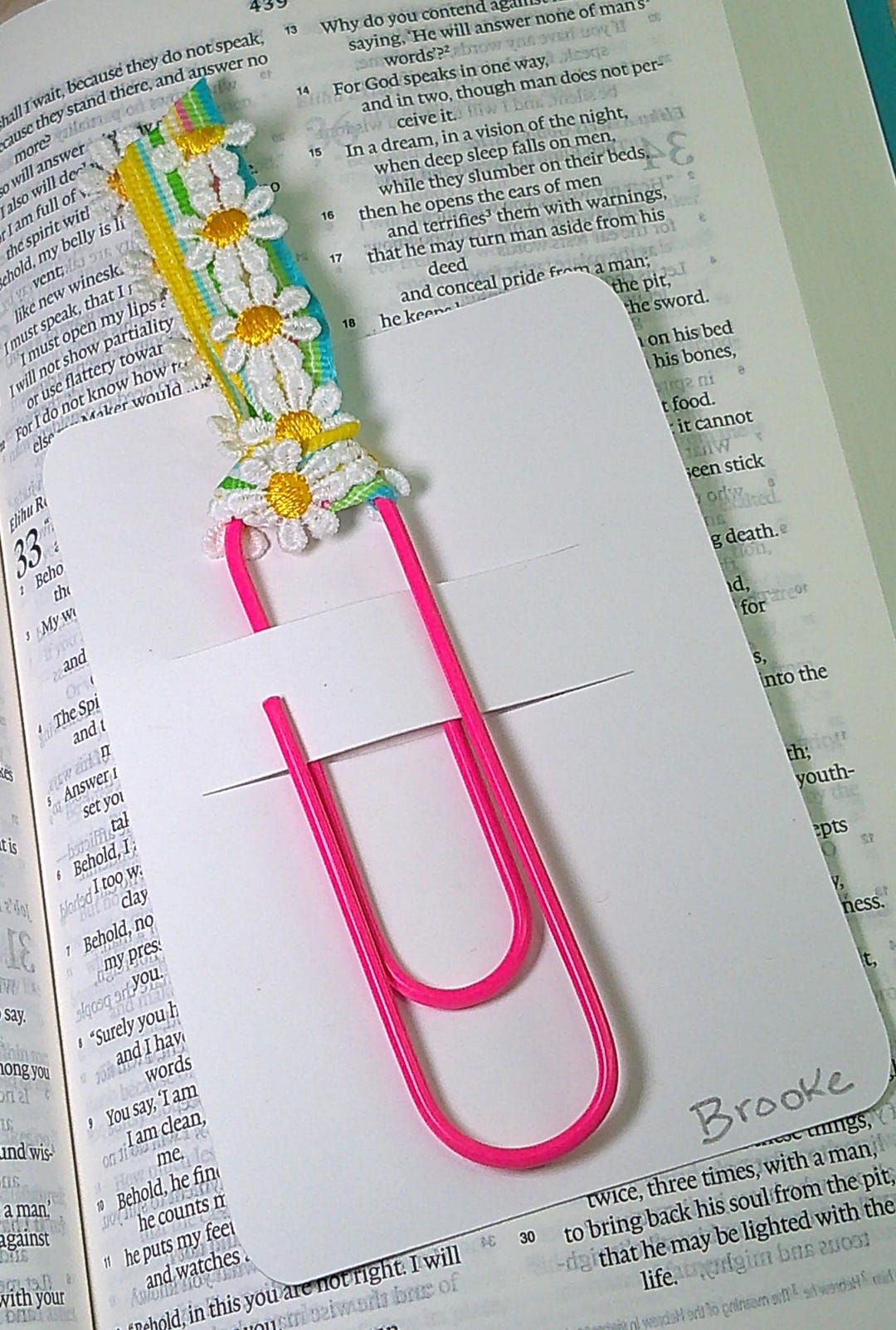 Jumbo Paper Clip Ribbon Bookmarks - Brooke - Etsy