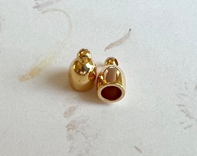 Gold Plated Bullet End Caps, 4mm End Caps, 4mm End Cap Set, 2 Piece Set ...