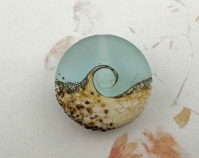 Artisan Ocean Wave Lamp Work Bead, Pale Aqua - Etsy