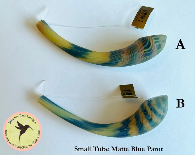 Hand-blown Borosilicate Crescent Tube Beads, Matte Finish, 2 Available ...