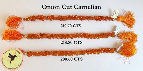 Carnelian Faceted Onion Stones Nine Inch Strands Three CTS - Etsy