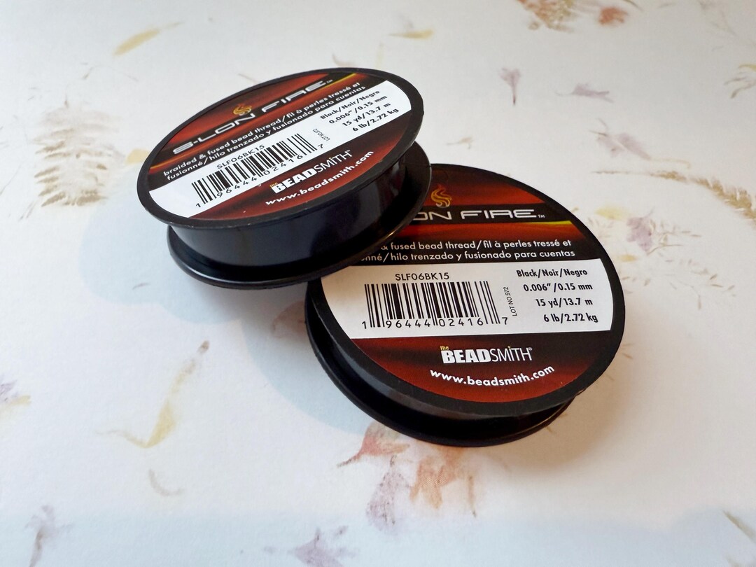 Black 6lb S-lon Fire Beading Thread: Braided & Fused, 15 Yards - Etsy
