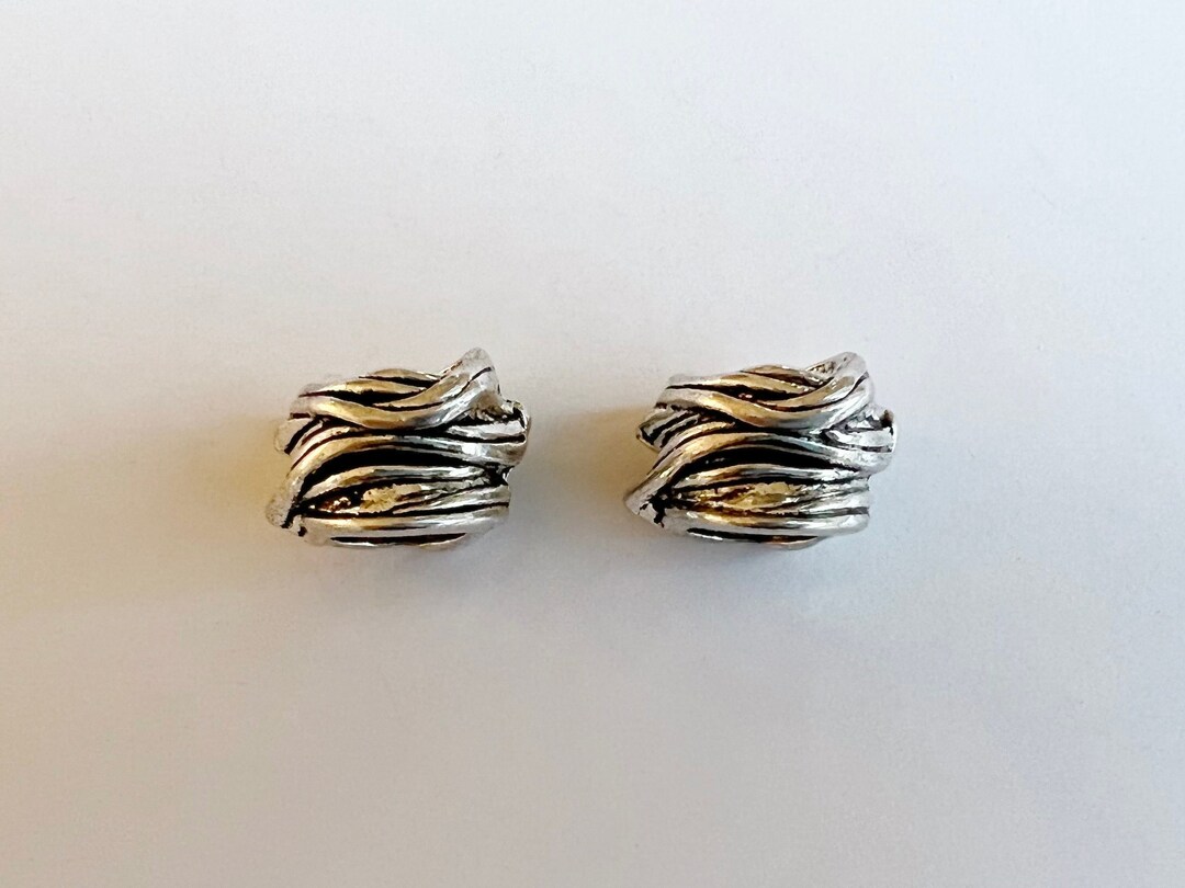 Silver Tone Sliders, 12x15mm Sliders, Set of 2 Sliders, 8mm Hole ...