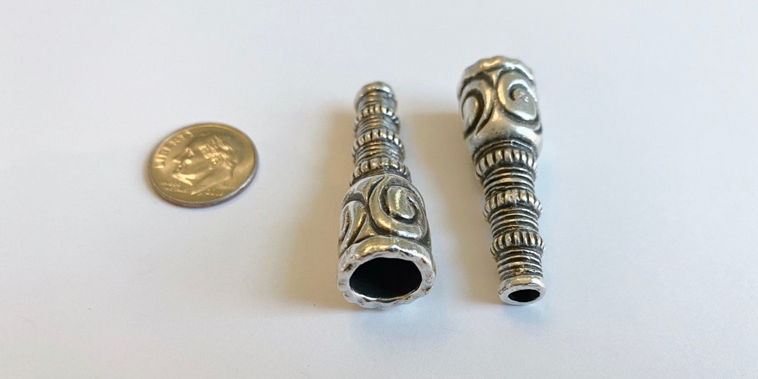 Pewter Tapered Rope End Caps, Set of 2, Mykonos Pewter From Greece ...