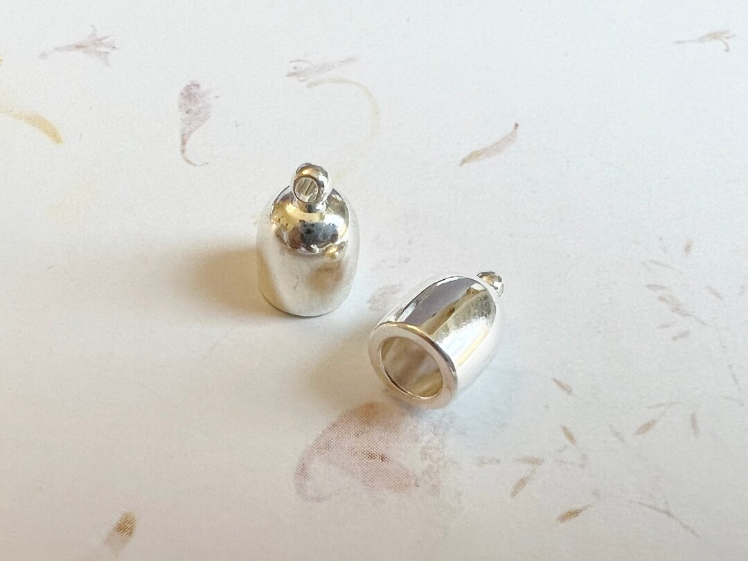 Silver Plated Bullet End Caps, 5mm End Caps, 5mm End Cap Set, 2 Piece ...