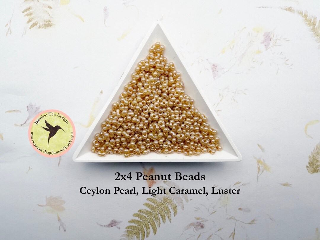 Ceylon Pearl, Light Caramel, Luster, Peanut Beads, 2x4mm Peanut Beads ...