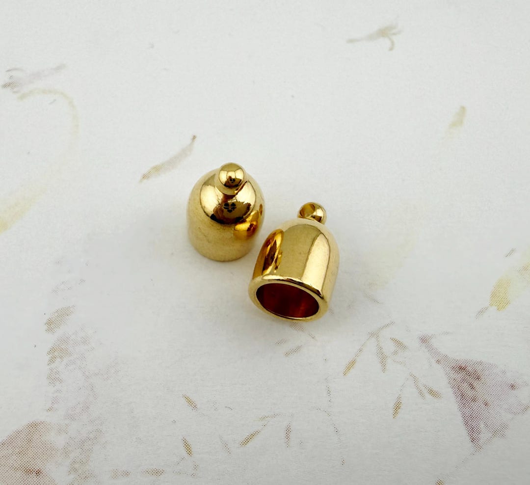 Gold Plated Bullet End Caps, 6mm, 2 Piece Set - Etsy