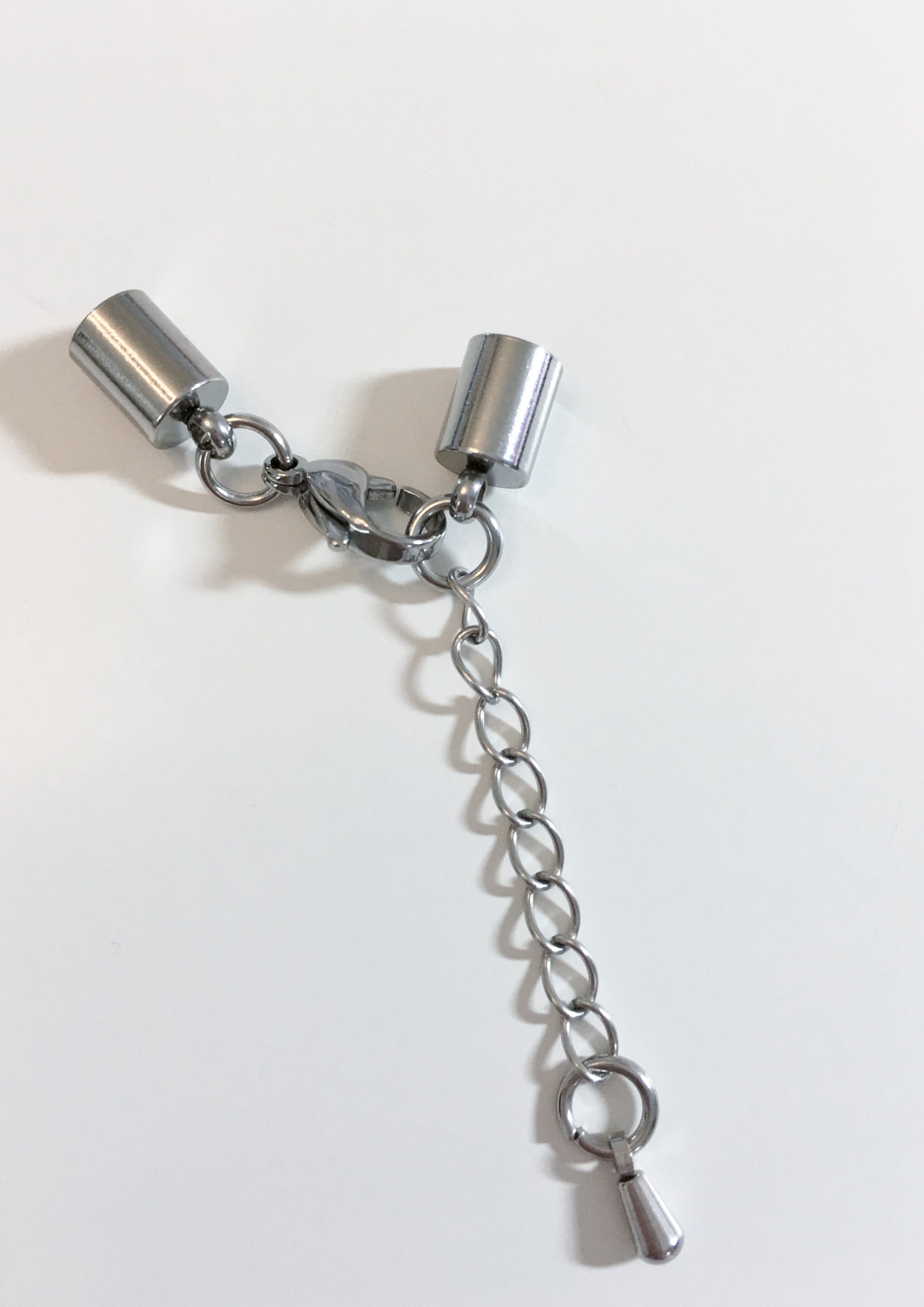 5mm Stainless Steel End Caps With Lobster Claw Clasp And | Etsy