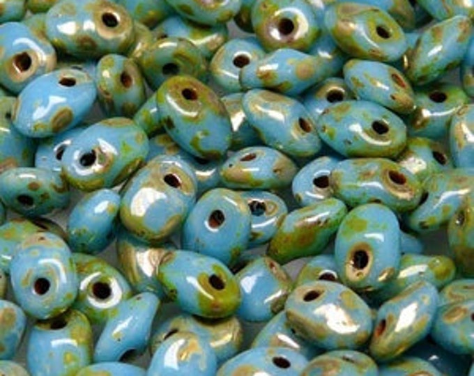 Matubo Superuno Chalk Lazure Blue Beads, 2.5x5mm Superuno Beads, 22 ...