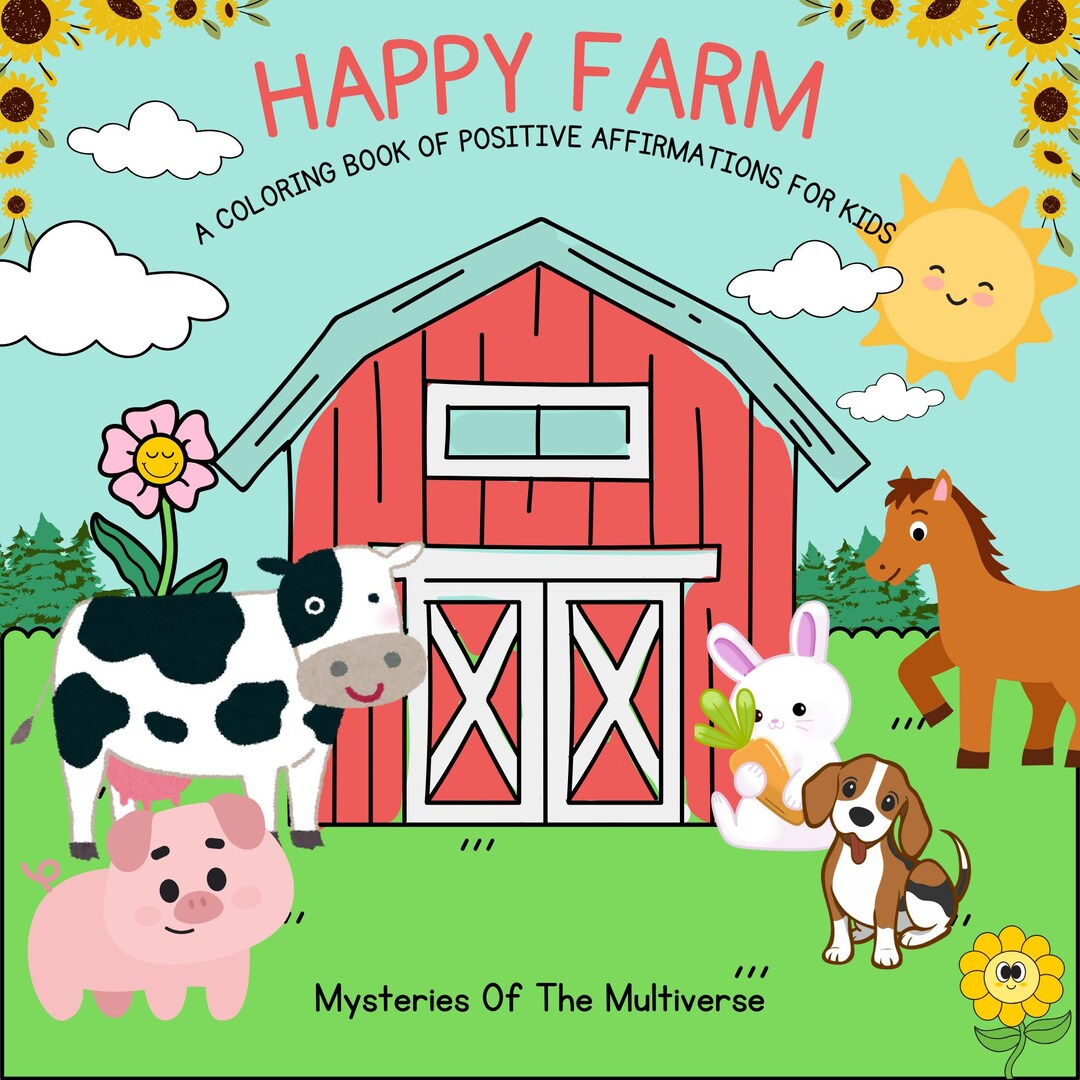 Happy Farm Affirmations Coloring Pages for Kids Printable Holiday ...