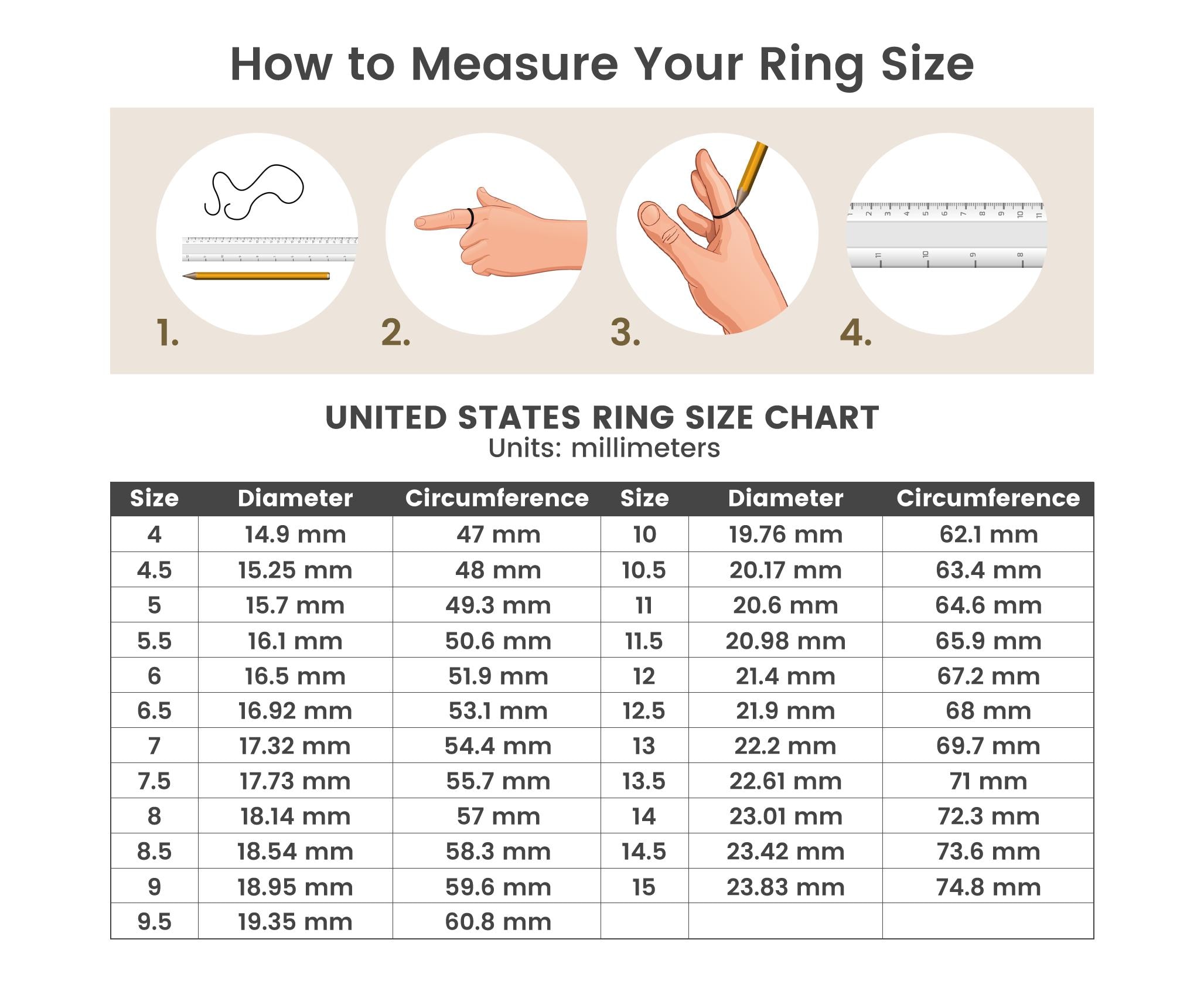 International Ring Size Chart | Ring Sizer Tool (digital Download) - Etsy