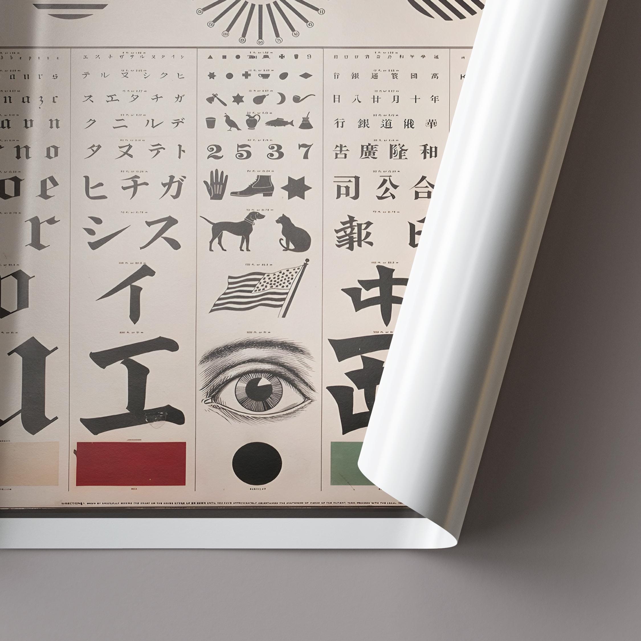 Vintage Eye Test Chart Print Positive - Antique Optometry Art - Modern ...