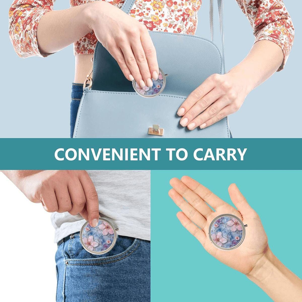 Stained Glass Cherry Blossom Pill Box – Small Round Floral Pill Case ...