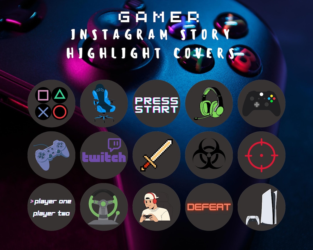 Gamer-themed Instagram Story Highlight Covers Customizable Icons for ...