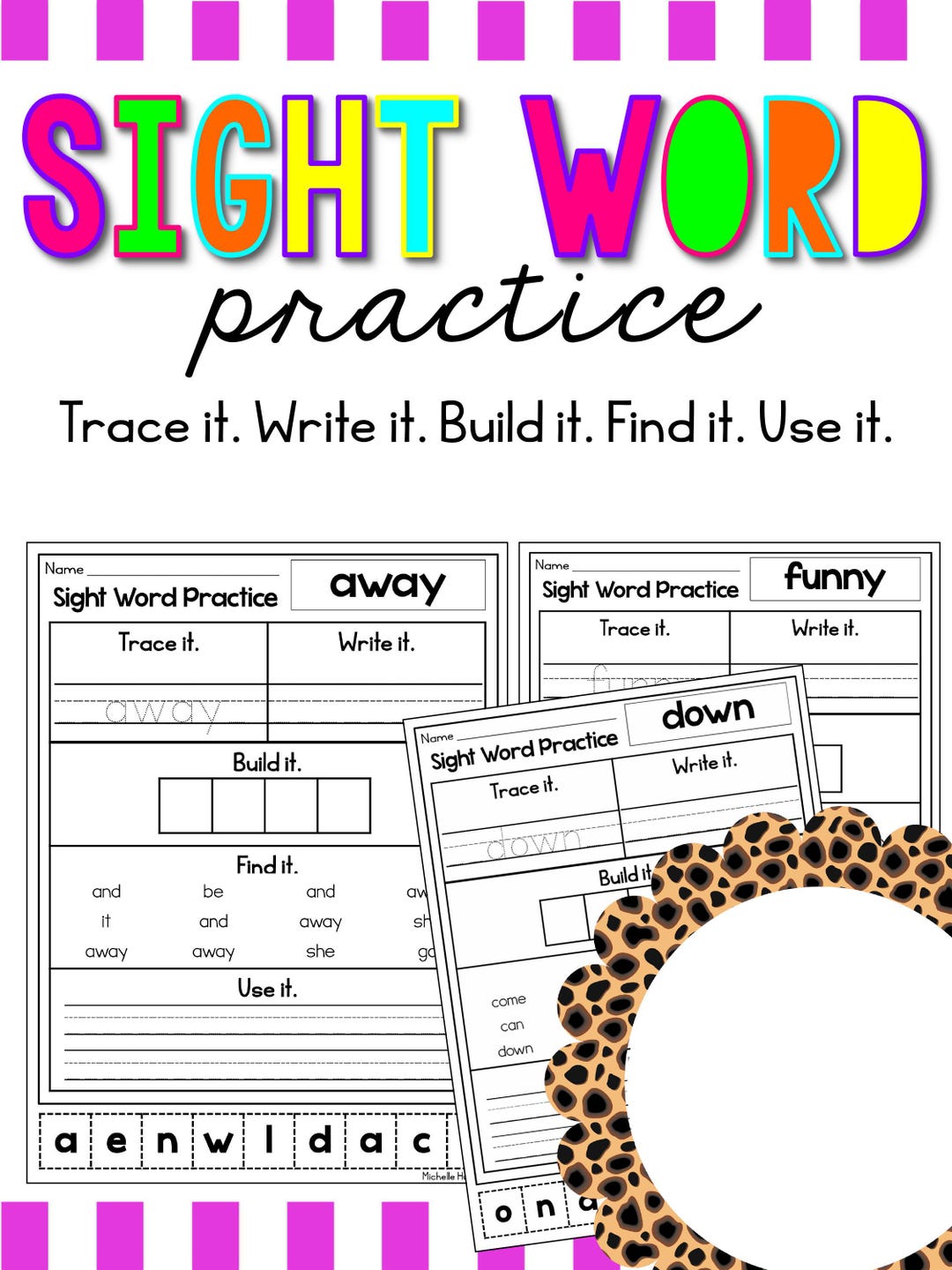 40+ Sight Word Practice Worksheets, Pre-primer Dolch Words, Trace Write ...