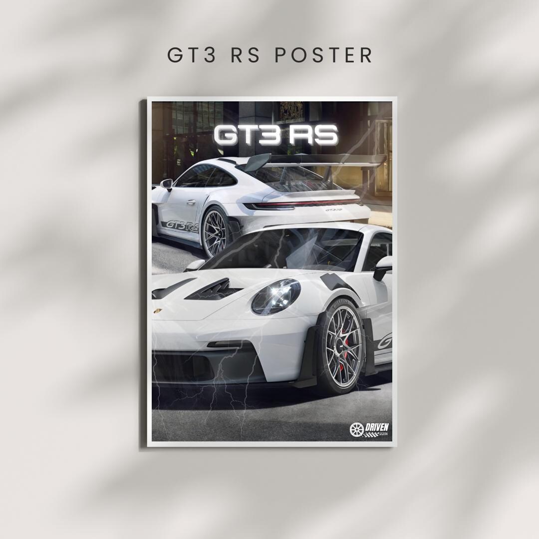 Porsche 911 GT3 RS Digital Poster A3 Printable Artwork - Etsy