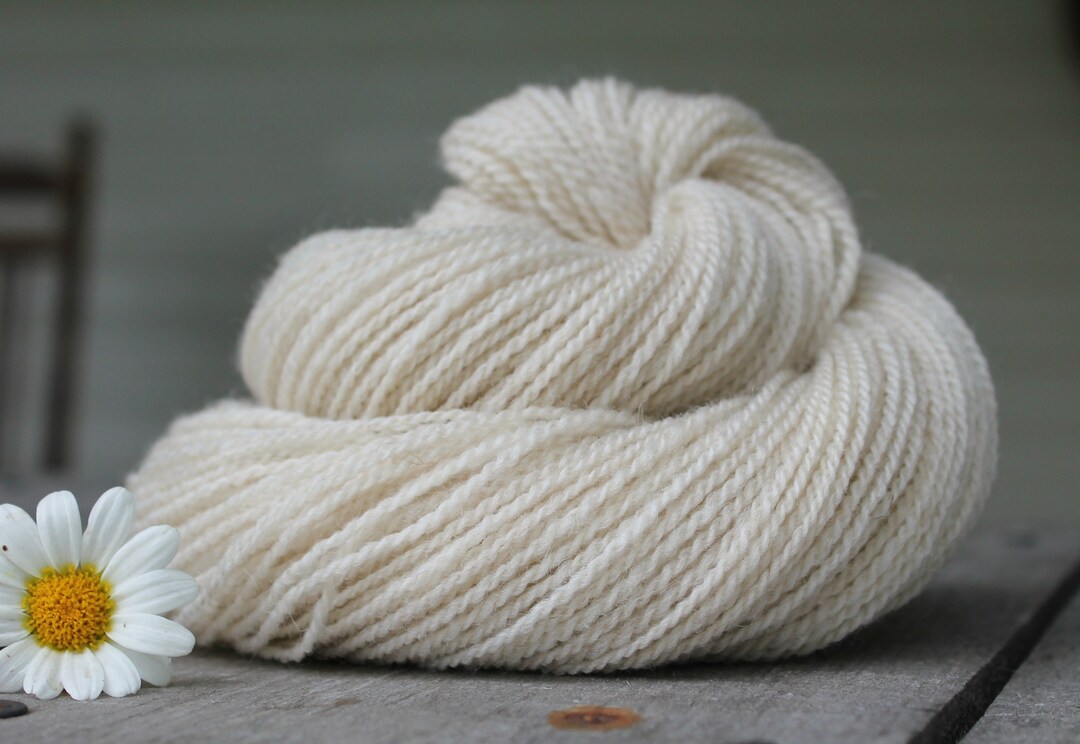 Yarn - CVM Wool X Alpaca X Mohair Blend, 2-ply, Natural Creamy White ...