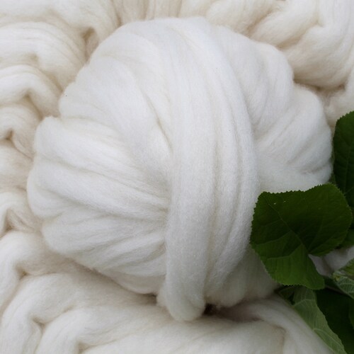 Undyed Natural White Romney Combed Top Wool Roving Spinning | Etsy