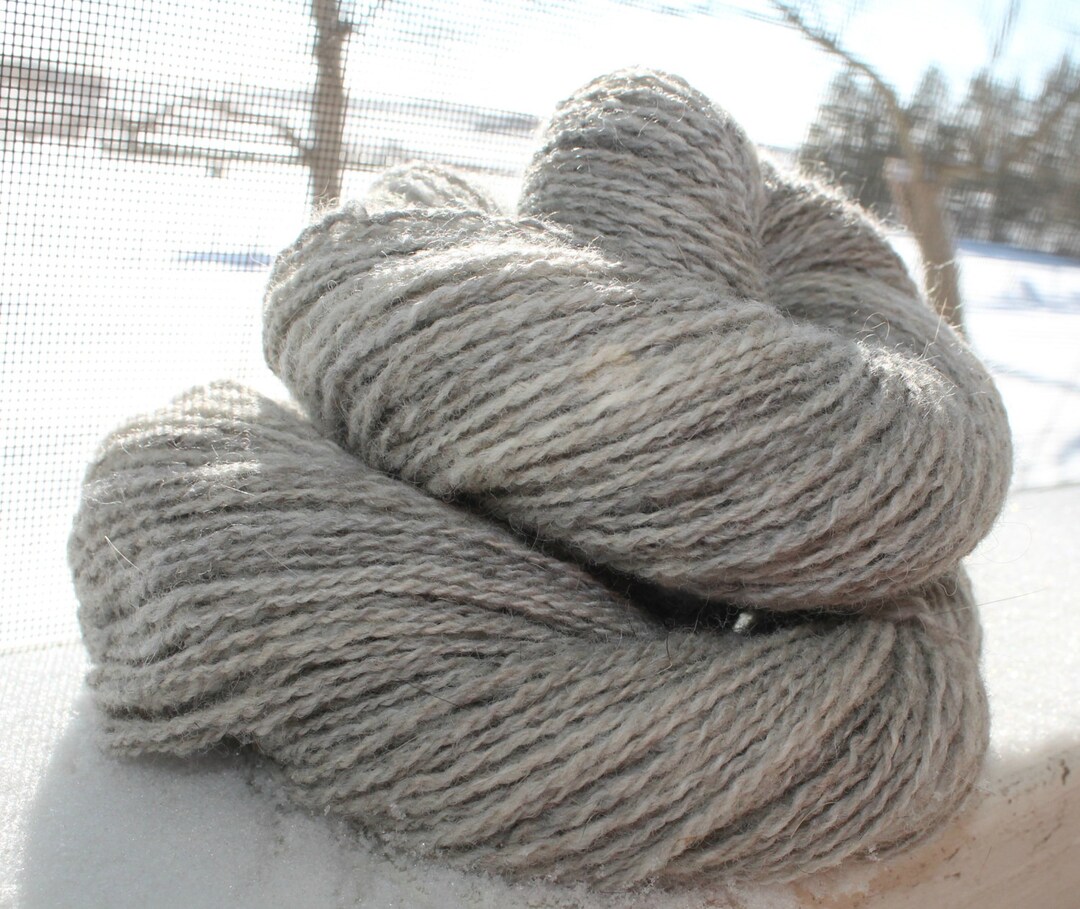 Handspun Yarn CVM Wool/angora 2-ply Fingering Wt. Silver Gray Plus Free ...