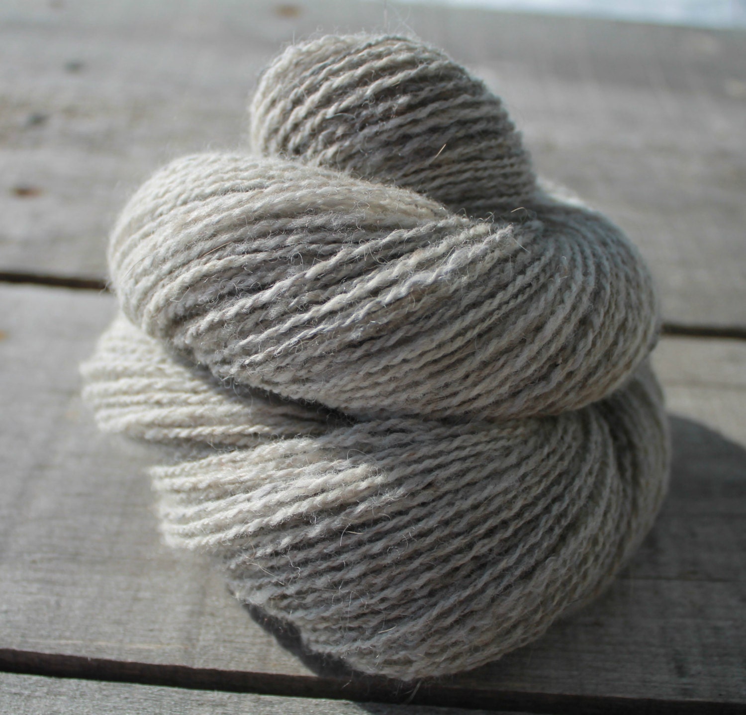 Handspun Yarn CVM Wool/angora 2-ply Fingering Wt. Silver Gray Plus Free ...