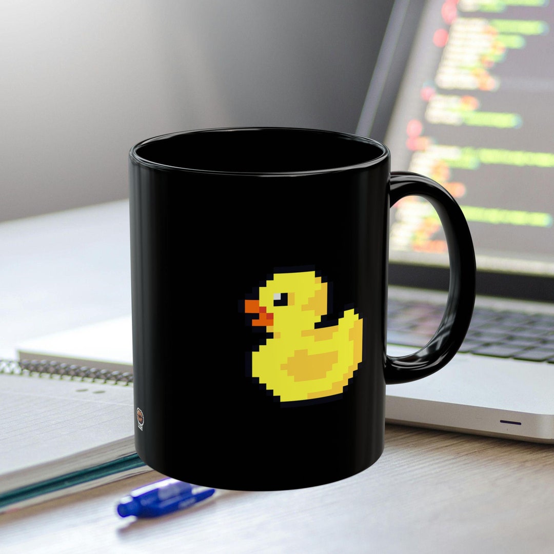 Developer Duck Mug: Pixelated Rubber Duck Mug - Retro Inspired Coding ...