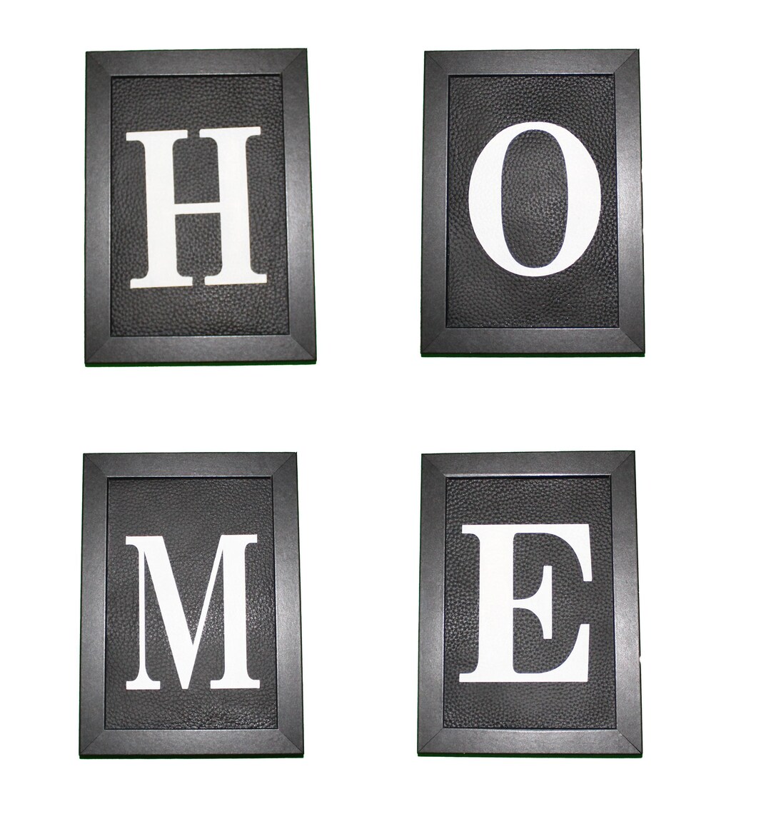 4 Set Wall Frame Letters With MDF Frame With White Paint on Black Top ...