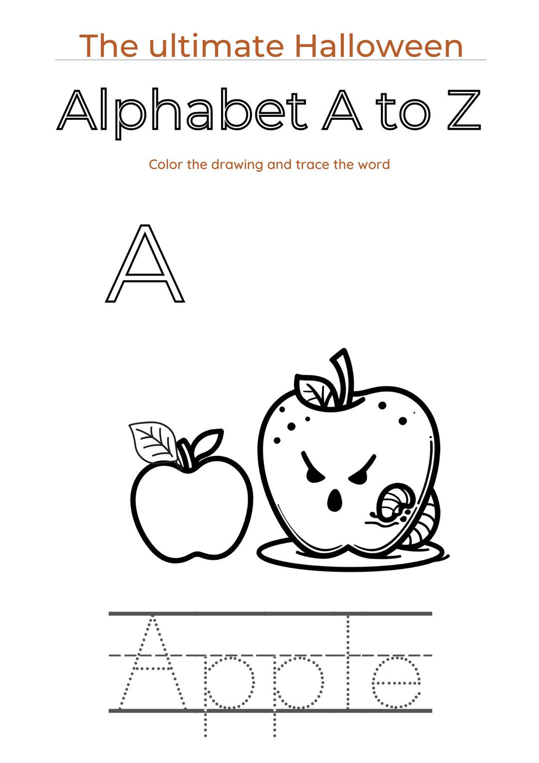 Halloween Alphabet Coloring Book - Etsy