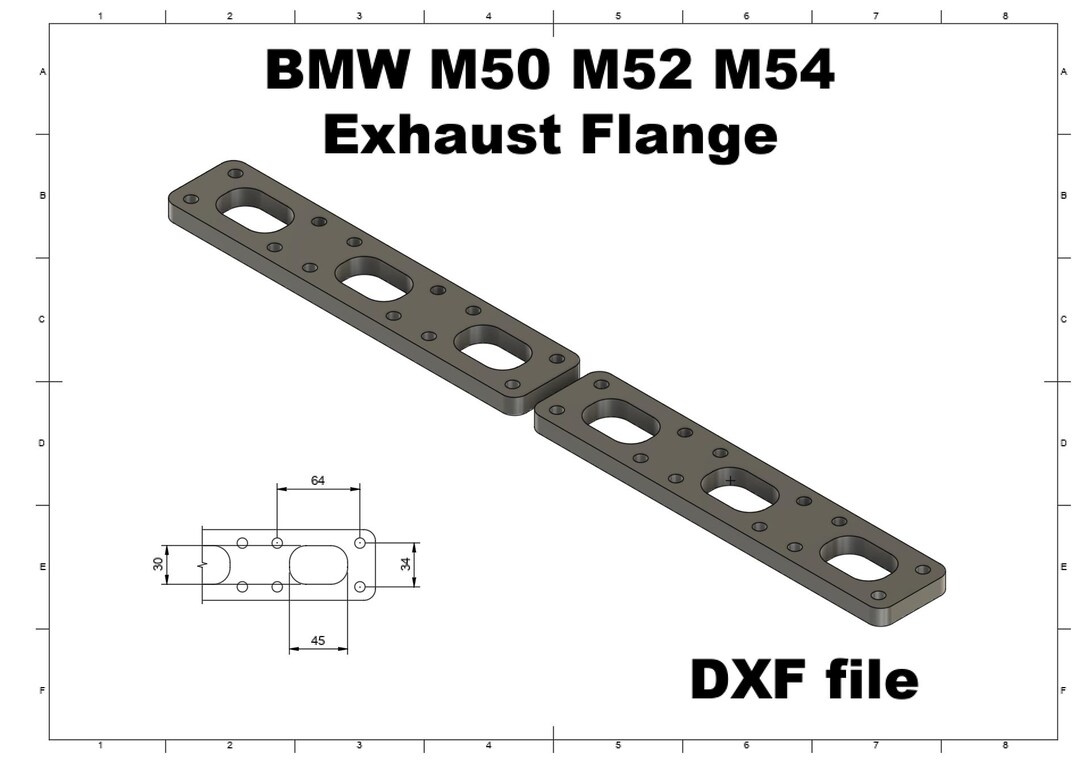 BMW M50 M52 M54 Exhaust Flange | CNC Laser/plasma DXF File - Etsy