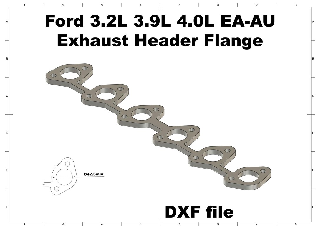 Ford Falcon EA–AU 3.2L 3.9L 4.0L OHC Inline-6 Header Flange Dxf File - Etsy