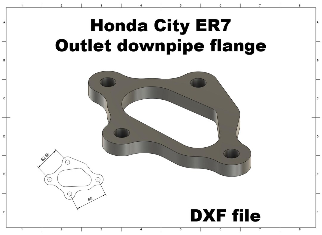 Honda City ER7 Downpipe Flange DXF File (digital Download) - Etsy
