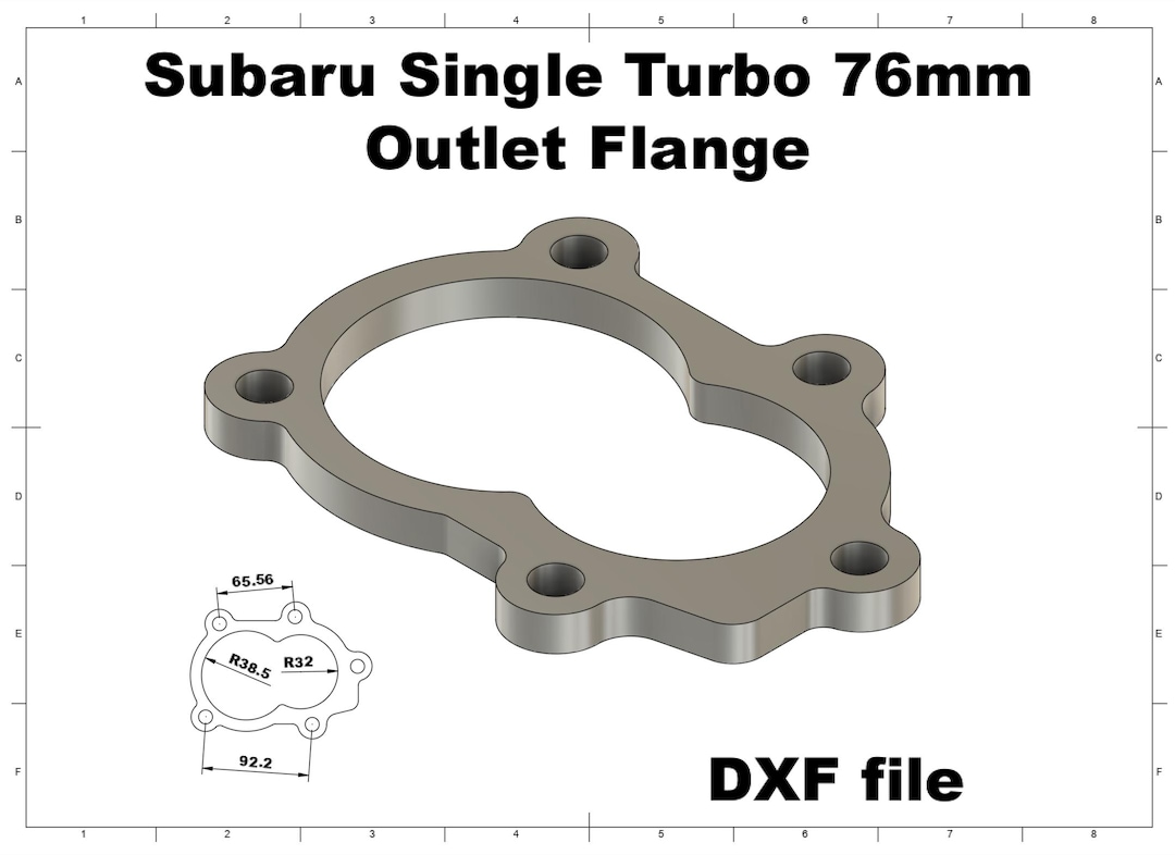 Digital File / Subaru Single Turbo 76mm Outlet Flange / for Cnc Cutting ...