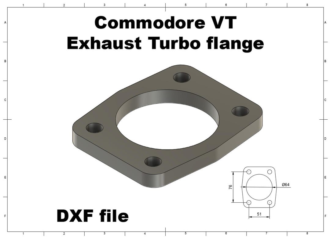 Digital File / Commodore VT Turbo Flange / for Cnc Cutting / for Custom ...