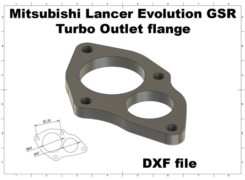 Mitsubishi Lancer Evolution GSR Turbo Flange DXF File - Etsy