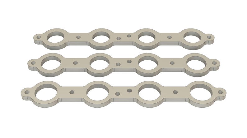 Chevrolet LS Header Flange DXF Files | 3-in-1 Round Port (digital ...