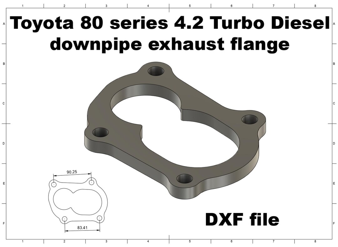 Toyota 80 Series Downpipe Exhaust Flange DXF File (digital Download) - Etsy