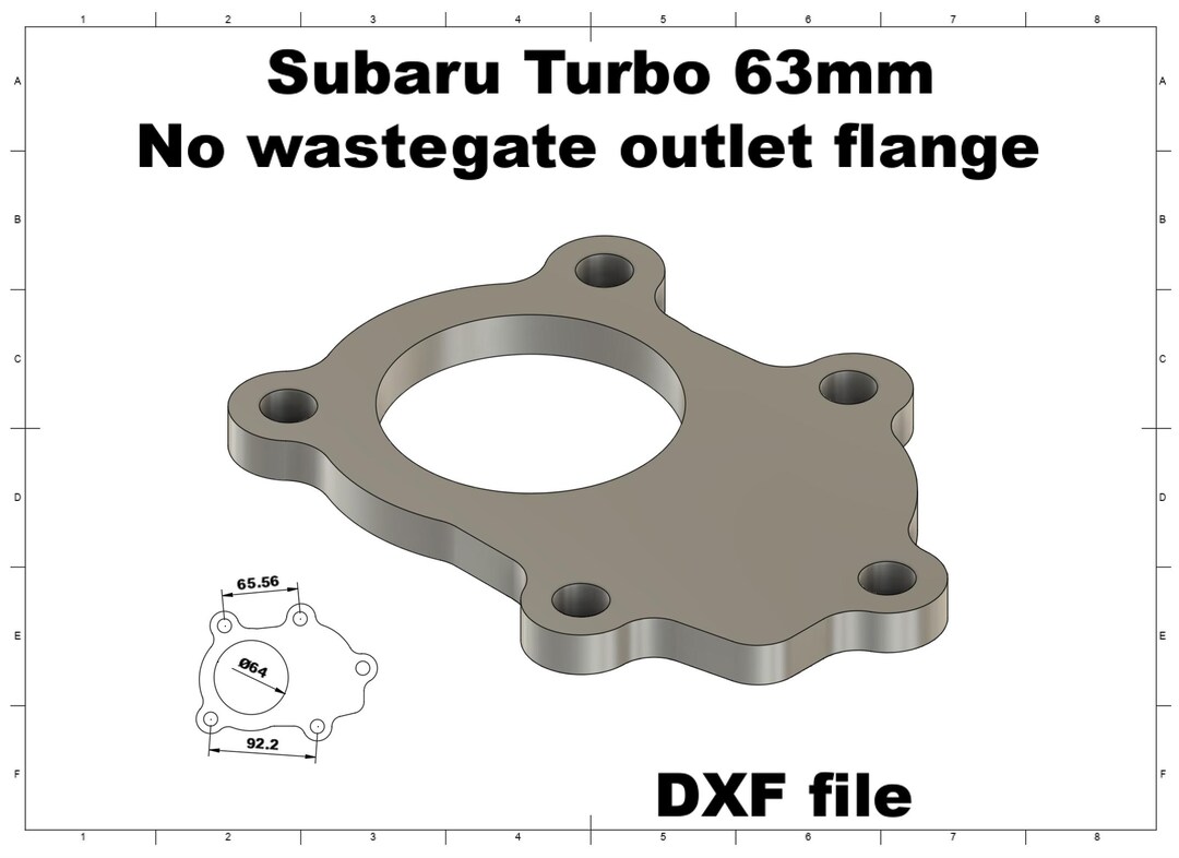 Subaru Turbo 63mm Flange CAD File (DXF) - Etsy