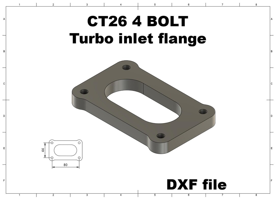 CT26 4 Bolt Turbo Flange | CNC Laser Cut Ready (DXF Digital File) - Etsy