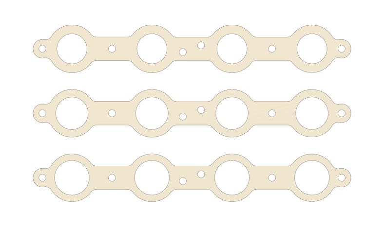 Chevrolet LS Header Flange DXF Files | 3-in-1 Round Port (digital ...